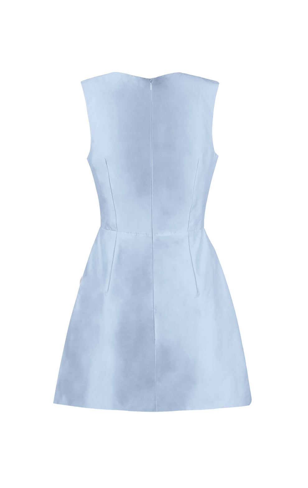 Ina Light Blue Sleeveless Silk Mini Dress